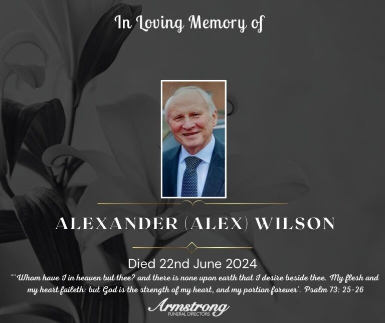 WILSON, ALEXANDER (ALEX) - Armstrong Funeral Directors